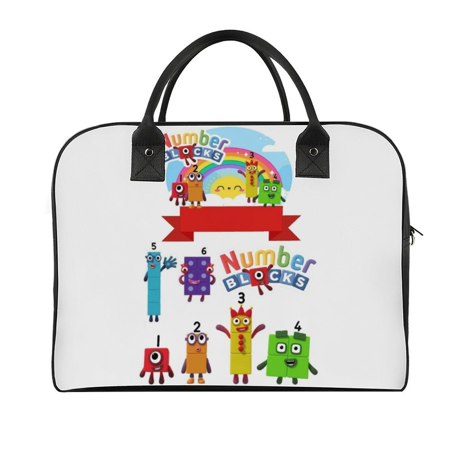 Numberblocks Travel Tote Bag with Detachable Strap Lightweight Luggage ...