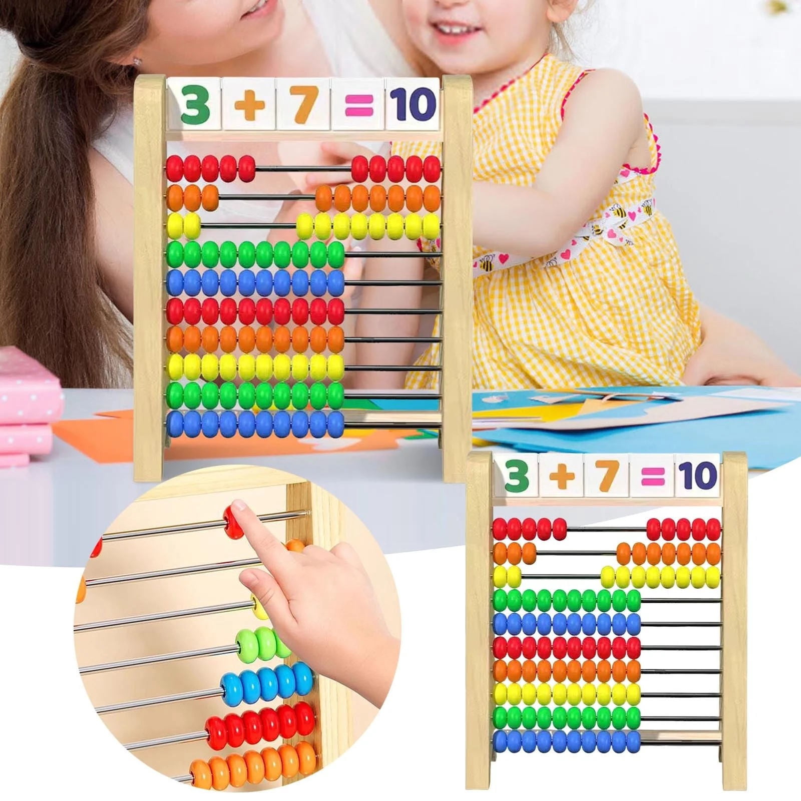 Numberblocks Wooden Abacus Toy For Ki+-ds Learning Math Counting ...