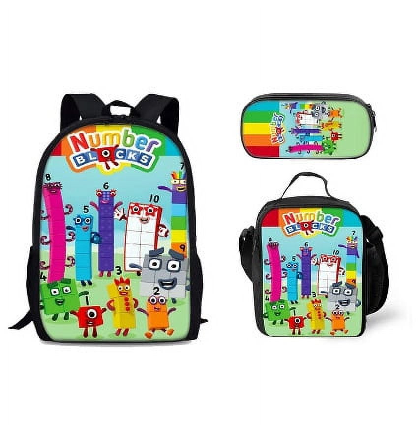 Numberblocks digital building blocks backpack Student backpack Cartoon ...