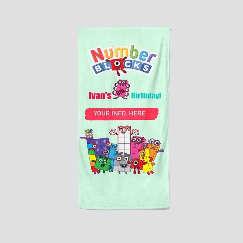 Numberblocks's's single-sided towel features a unique design, making it ...