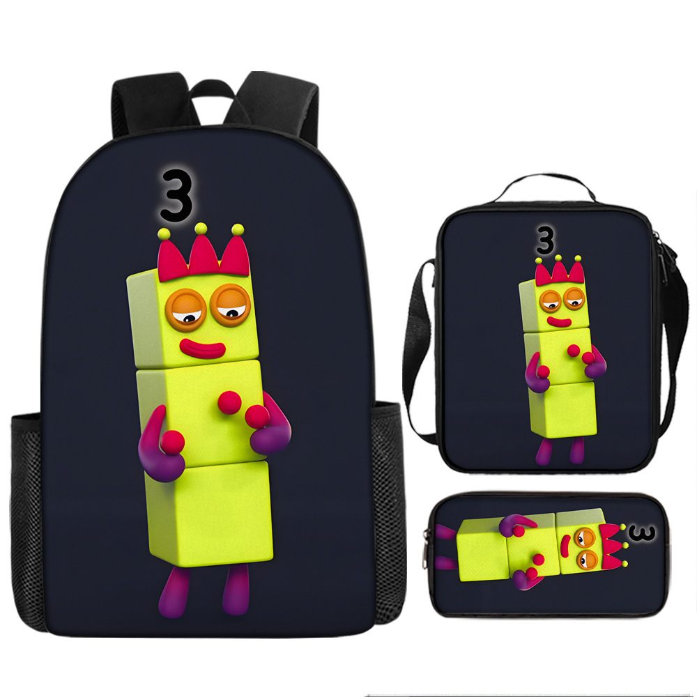 Numberblocks schoolbag Large capacity game backpack crossbody bag pen ...