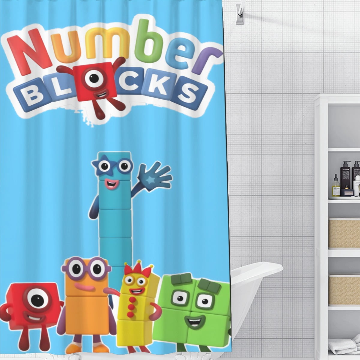 Numberblocks shower curtain comes with an iconic design, waterproof ...