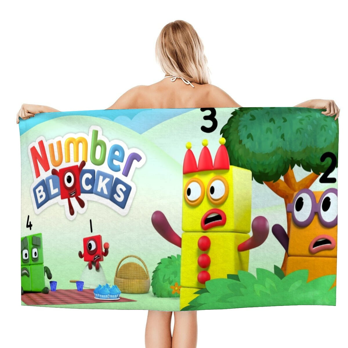 Numberblocks-theme Gifts Quick-dry Beach Towel for Women Girl Birthday ...