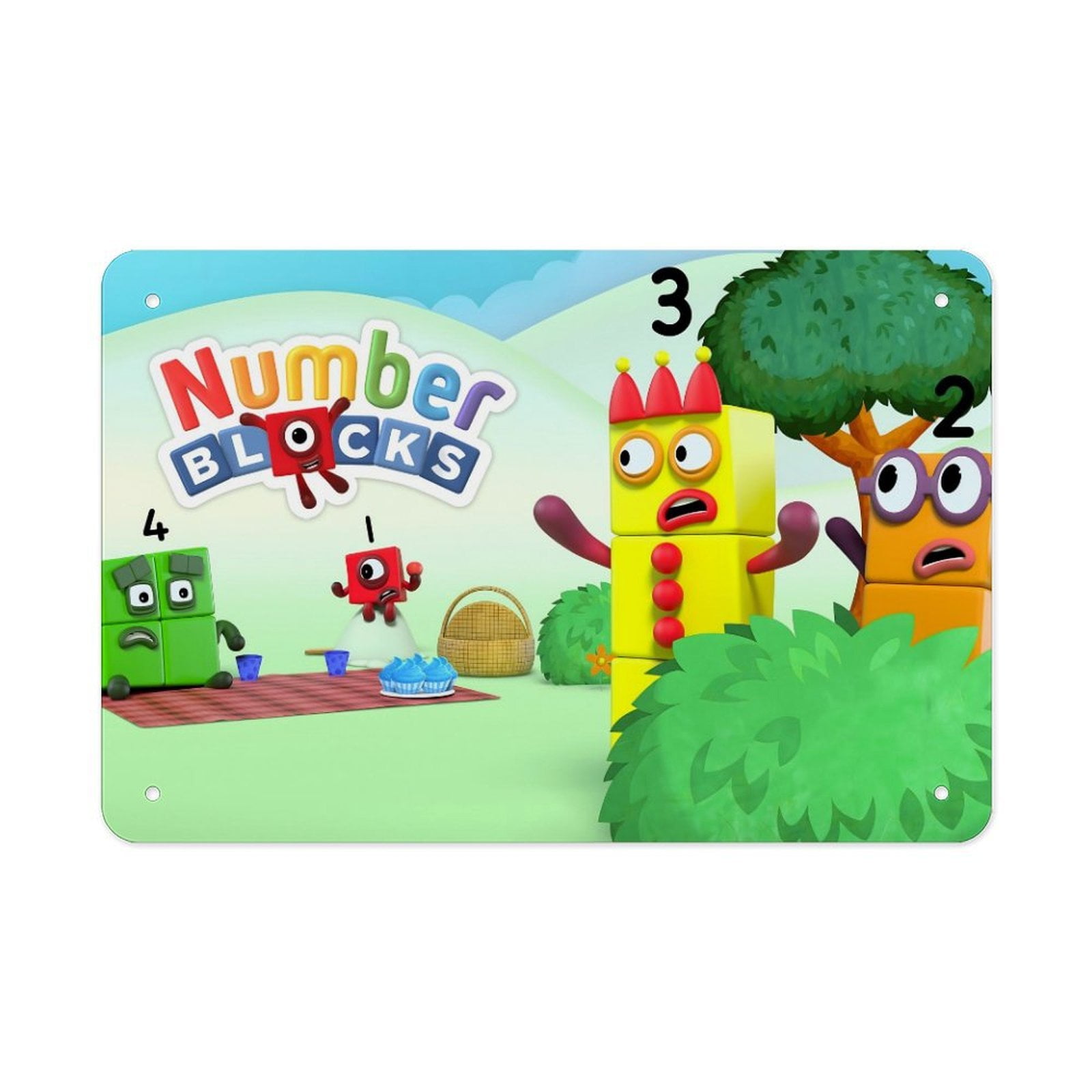 Numberblocks-theme Metal Sign，Personalized Metal Sign Wall Decor for ...