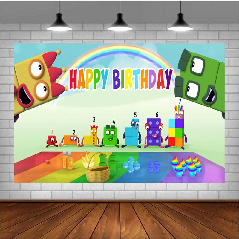 Numberblocks Banner Poster Wall Decor Birthday Backdrop Background ...