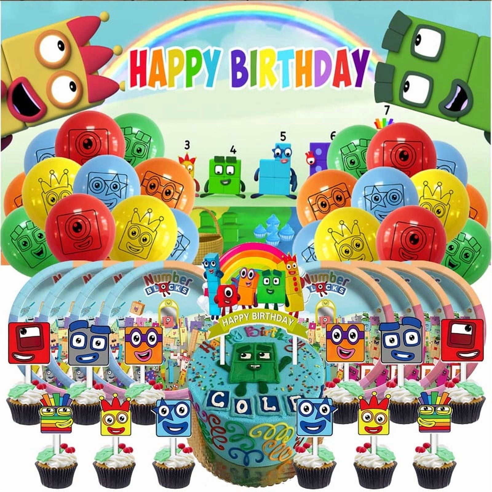 Numberblocks Birthday Party Supplies Balloons Paper Plates Decoration ...