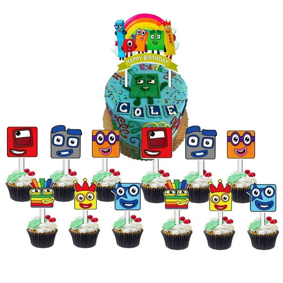 Numberblocks Cake Topper CupcakeS Set Birthday Party Supplies ...