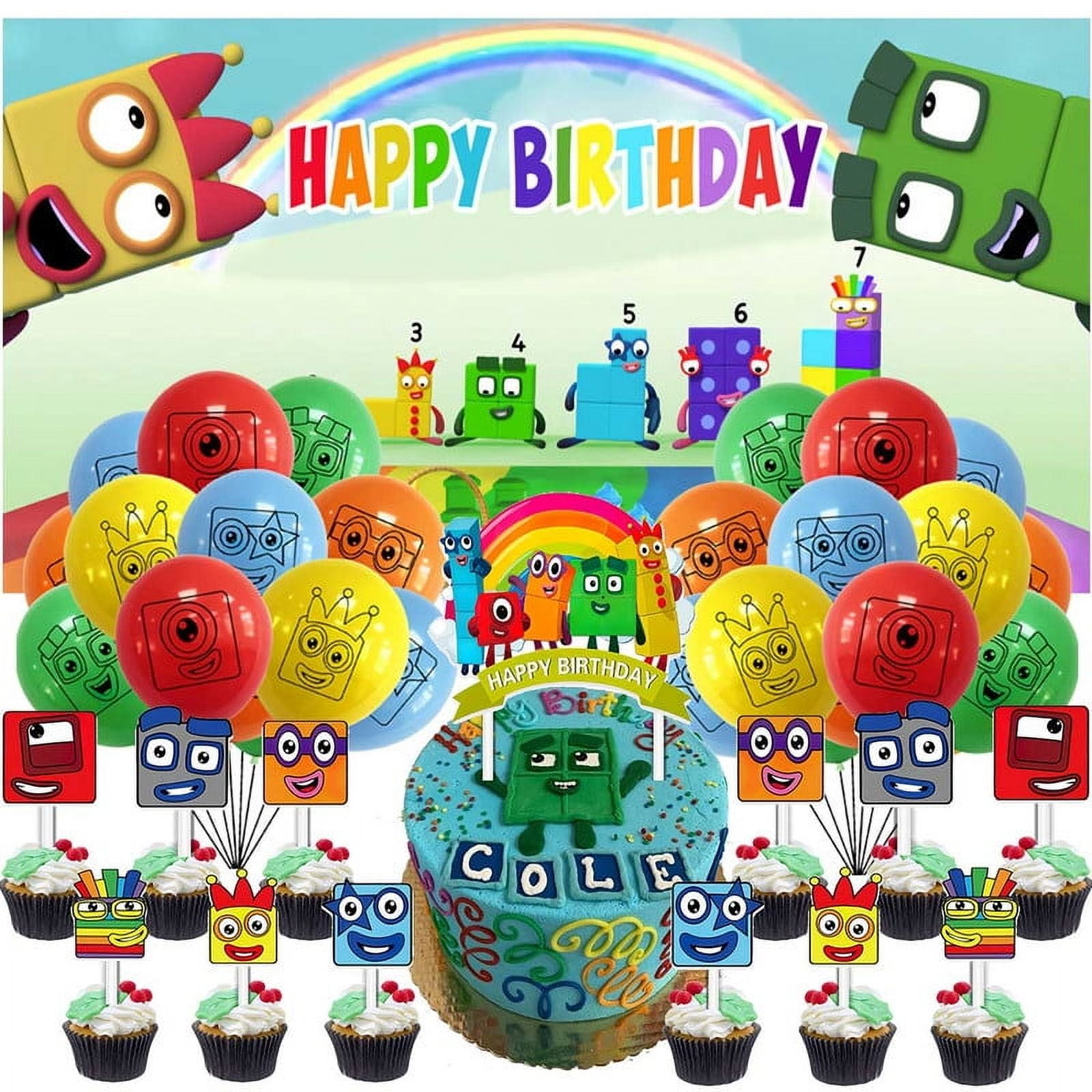 Numberblocks Party Supplies Latex Balloons Decor Banner Backdrop Kit ...