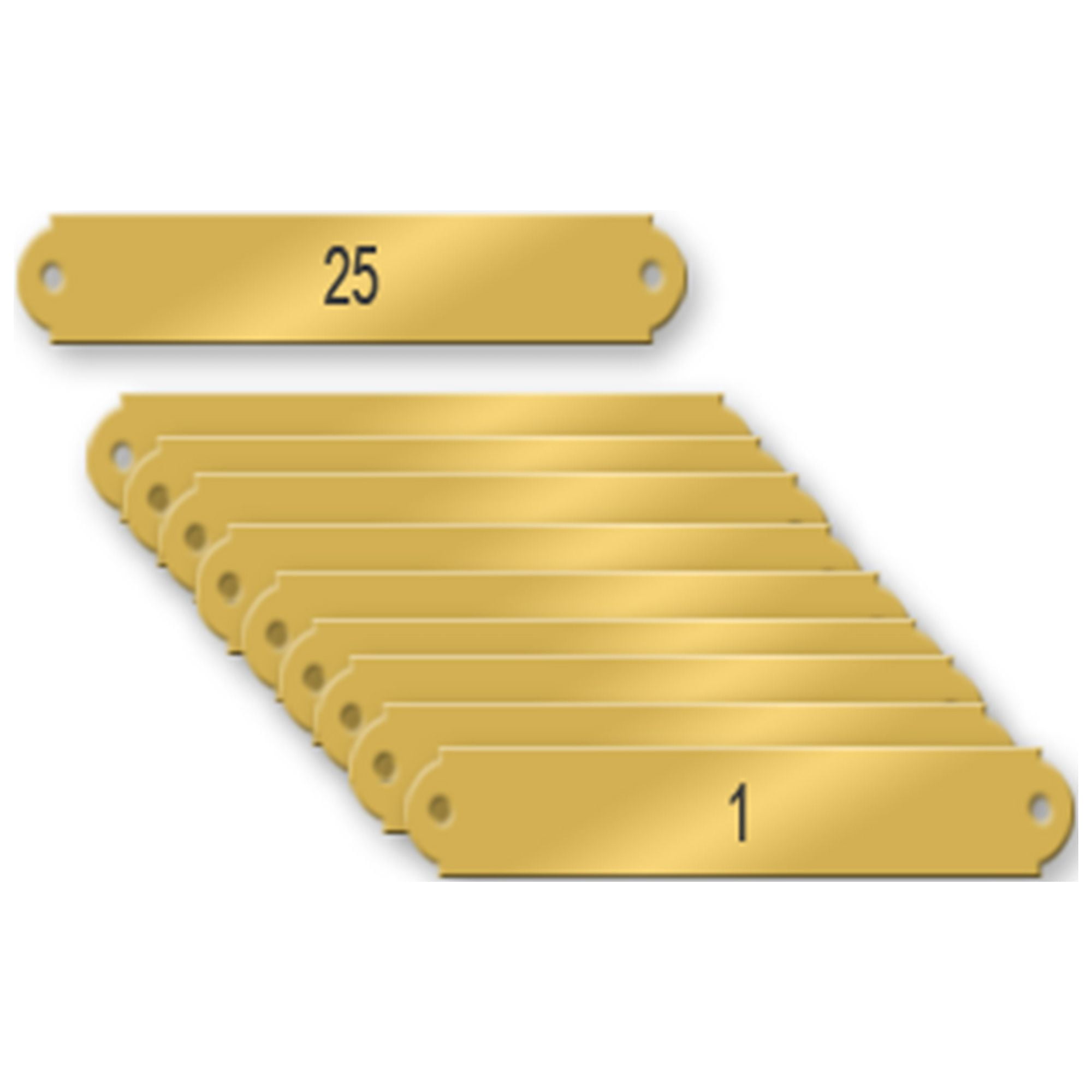 Nap Tags Numbered Brass Tags - 2-1/2 inch x 3/8 inch - Walmart.com