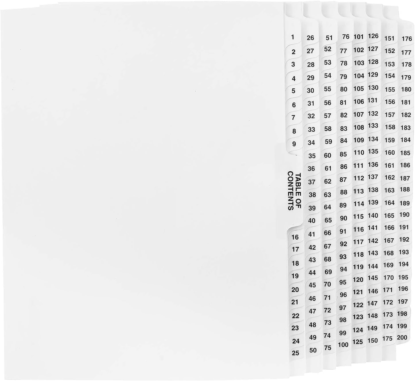 Exhibitindexes® Side Collated Exhibit Tabs Letter Size - 1-200 - Sets ...