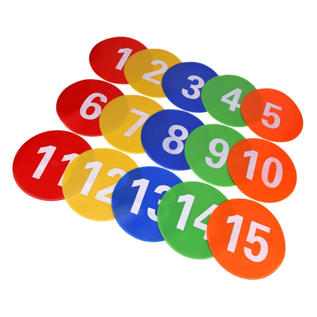 Numbered Floor Spots Markers Footstep Mat Disc Markers for Courts Floor ...