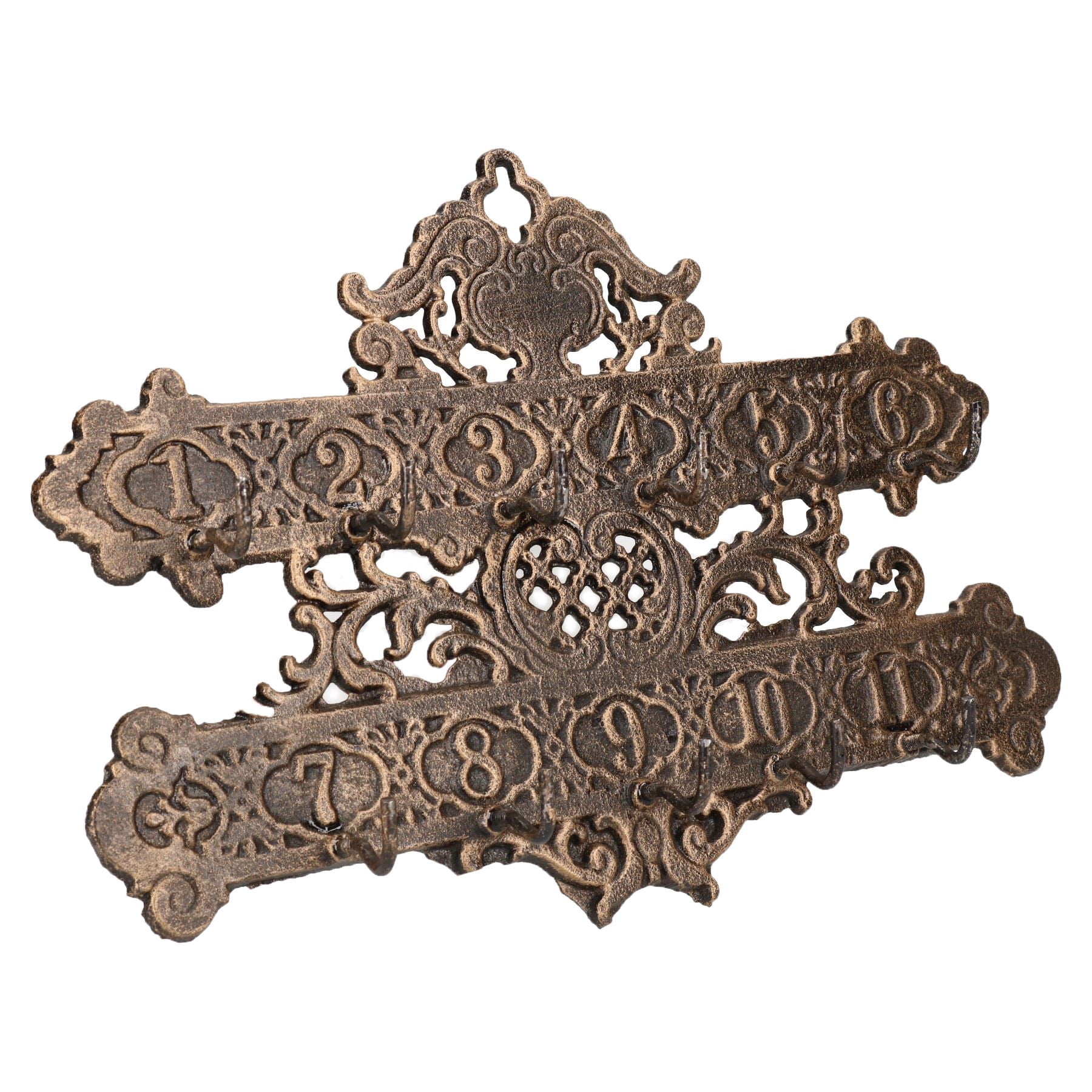 Numbered Key Rack Hook Holder 11 Cast Iron Wall Door Peg Rail Holder ...
