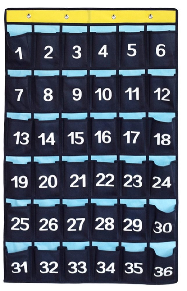 Numbered Organizer Classroom Pocket Chart for Cell Phones Calculators ...