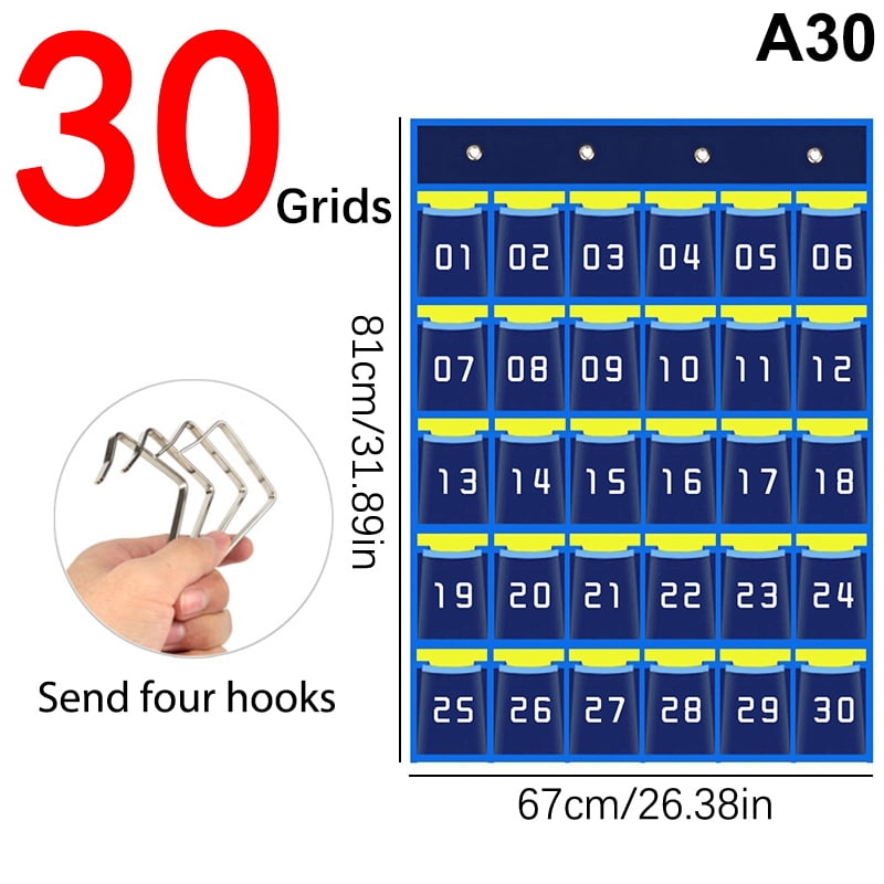 Numbered Pocket Chart Over The Door Organizer Homeschool Supplies ...