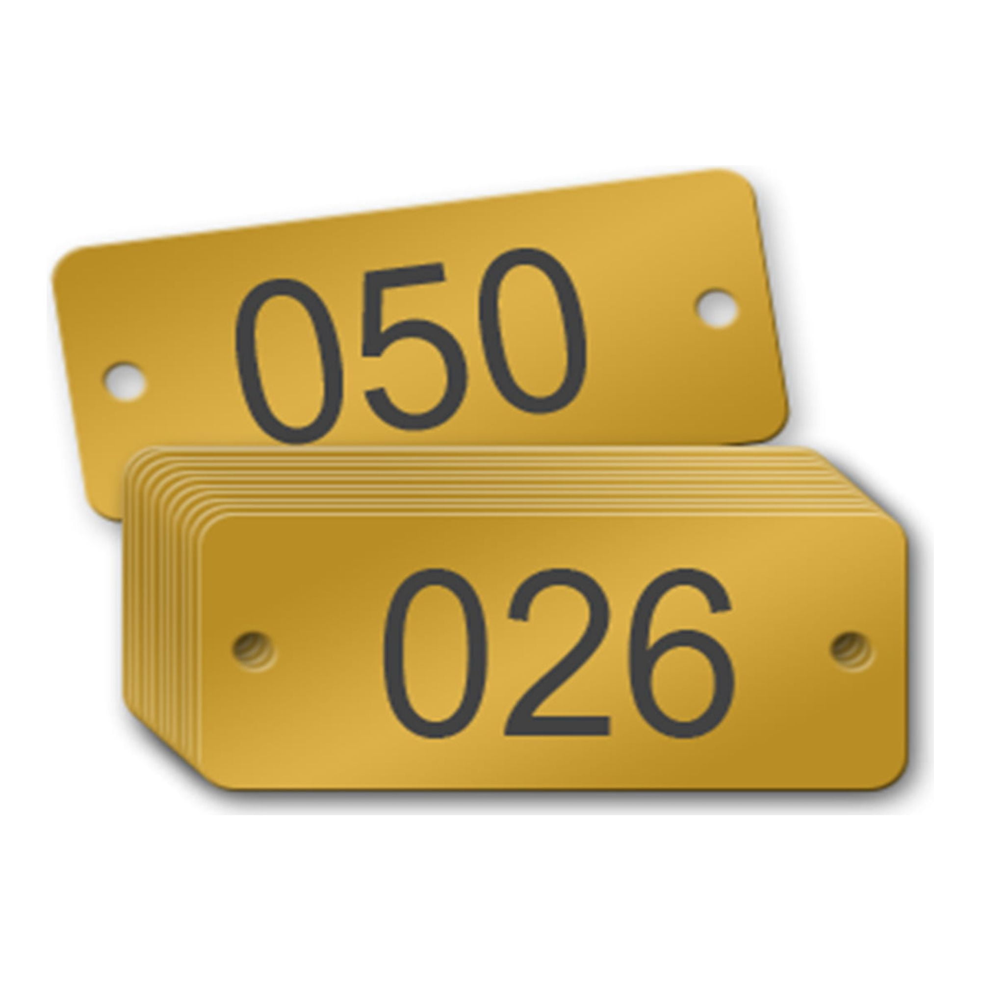 Numbered Rectangle Brass Tags - 2 x 1 - Walmart.com