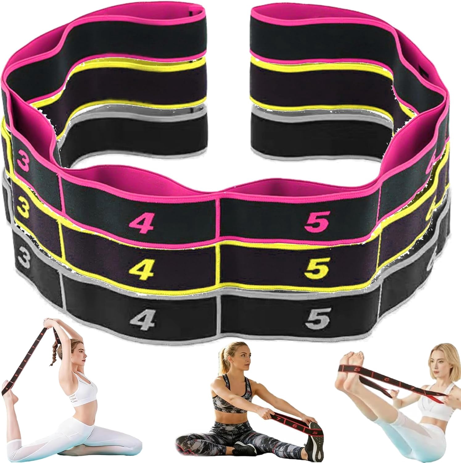 Numbered Resistance Bands Set for Glutes & Yoga – Adjustable Pull Rope ...