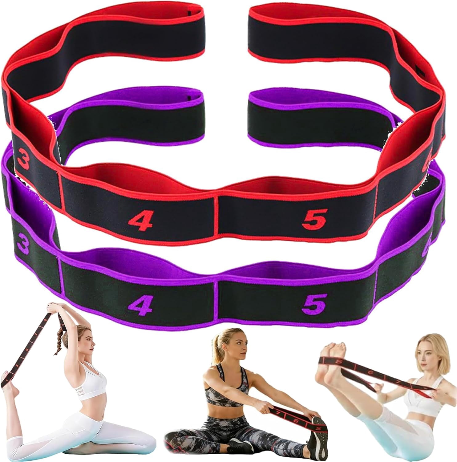 Numbered Resistance Bands Set for Glutes & Yoga – Adjustable Pull Rope ...