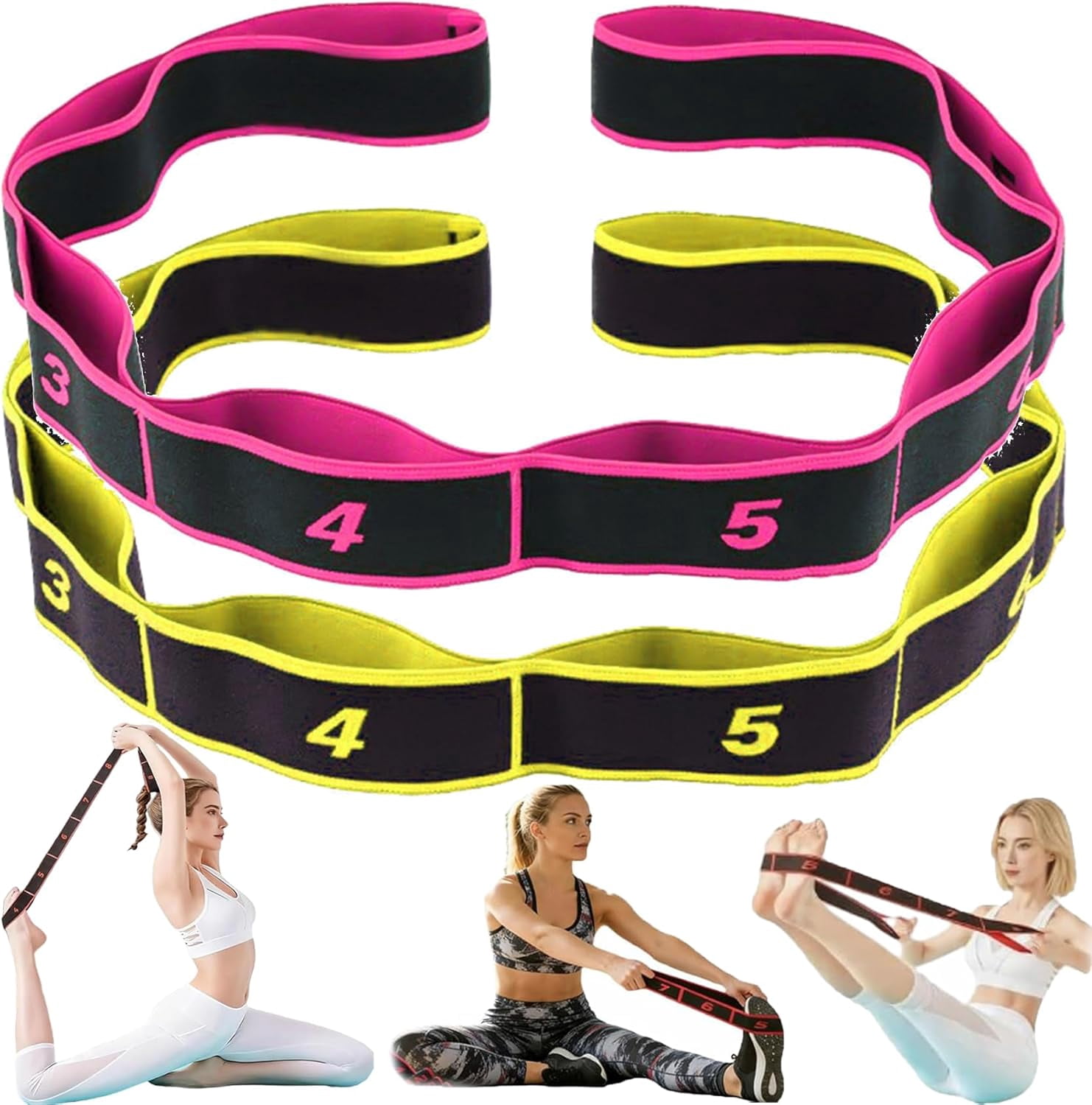 Numbered Resistance Bands Set for Glutes & Yoga – Adjustable Pull Rope ...