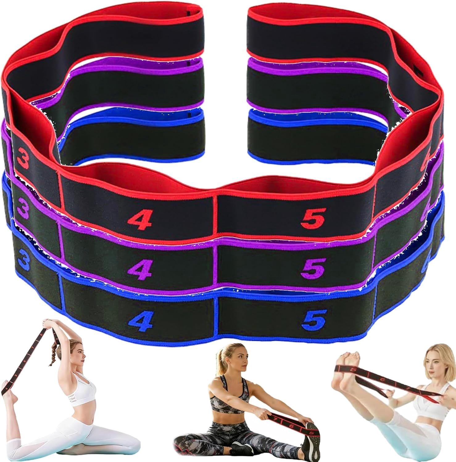 Numbered Resistance Bands Set for Glutes & Yoga – Adjustable Pull Rope ...