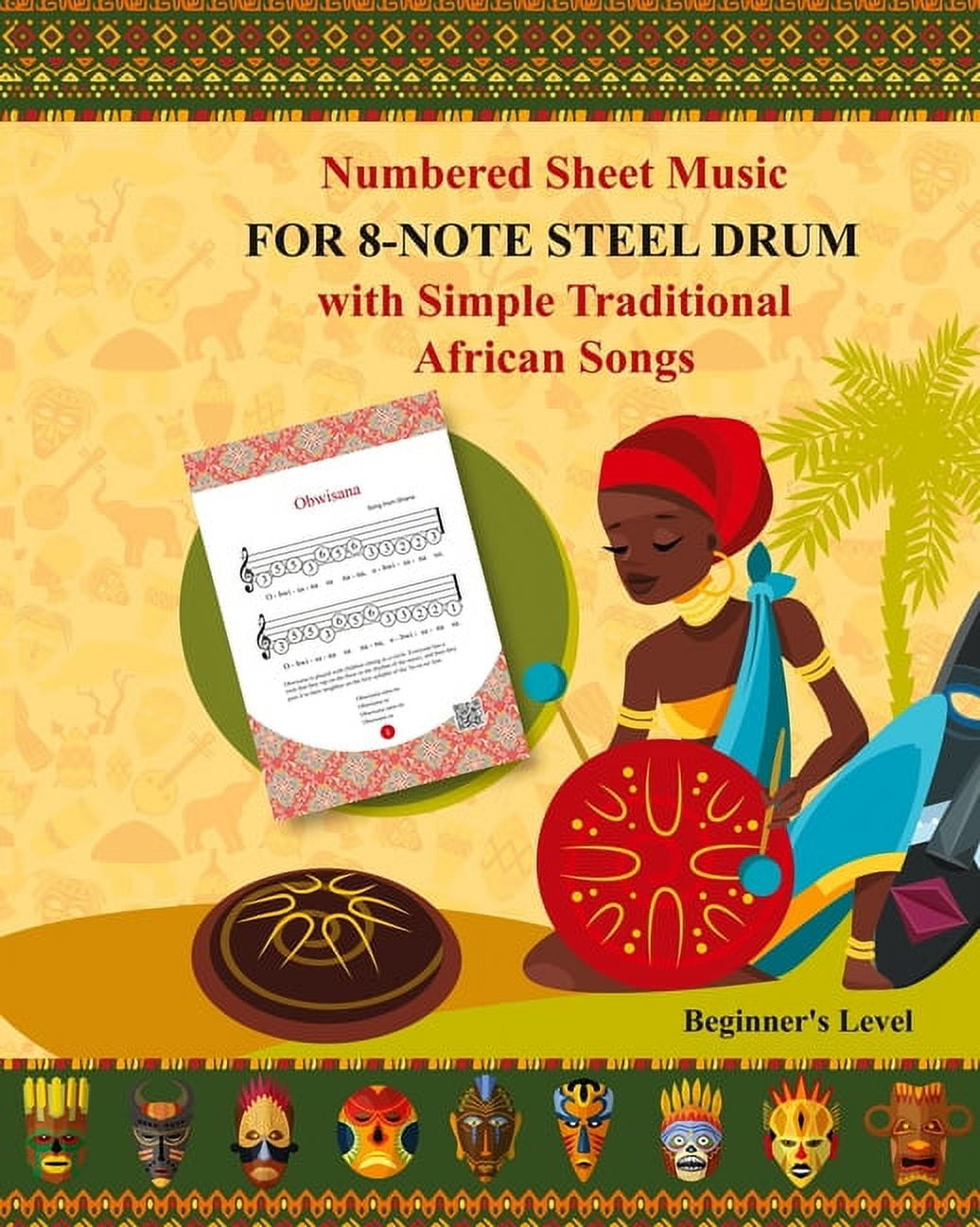 Numbered Sheet Music for 8-Note Steel Drum with Simple Traditional ...