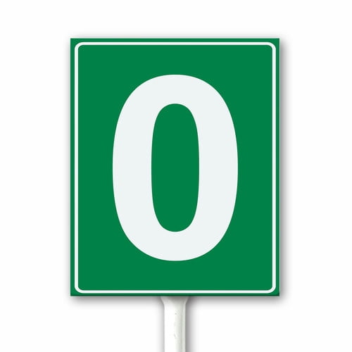 Numbered Sign 0, 8x12 Inch Inch Aluminum Outdoor/Indoor Sign, Area ...