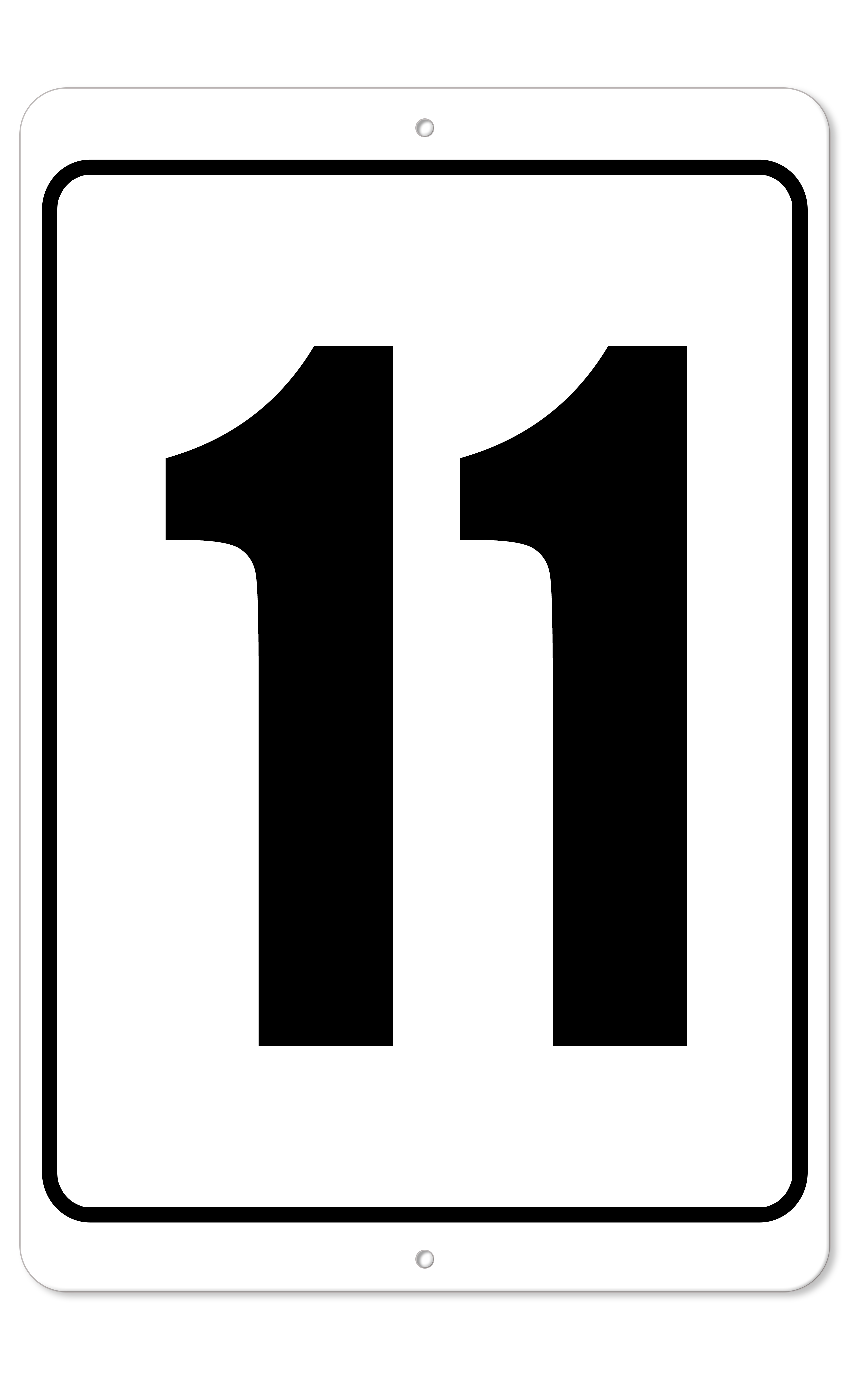 Numbered Sign 11 | 8 x 12 Aluminum Outdoor/Indoor Sign/Area Marker ...