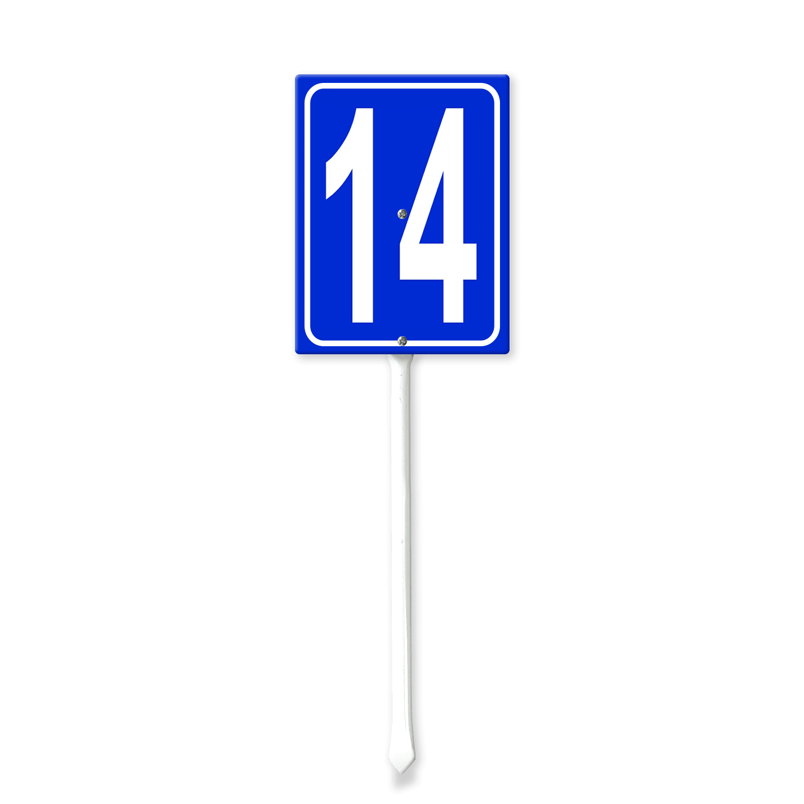 Numbered Sign 14, Aluminum Number Yard Sign With Stakes 7 x 8.8 inch ...