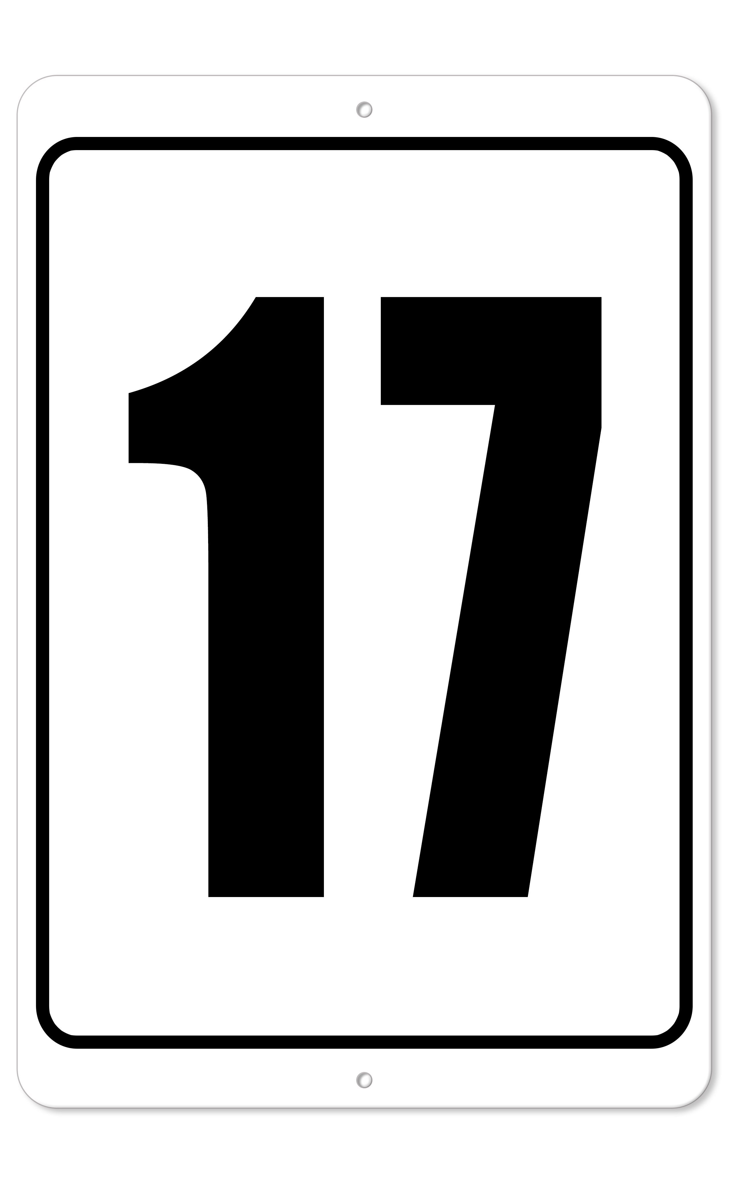 Numbered Sign 17 | 8 x 12 Aluminum Outdoor/Indoor Sign/Area Marker ...