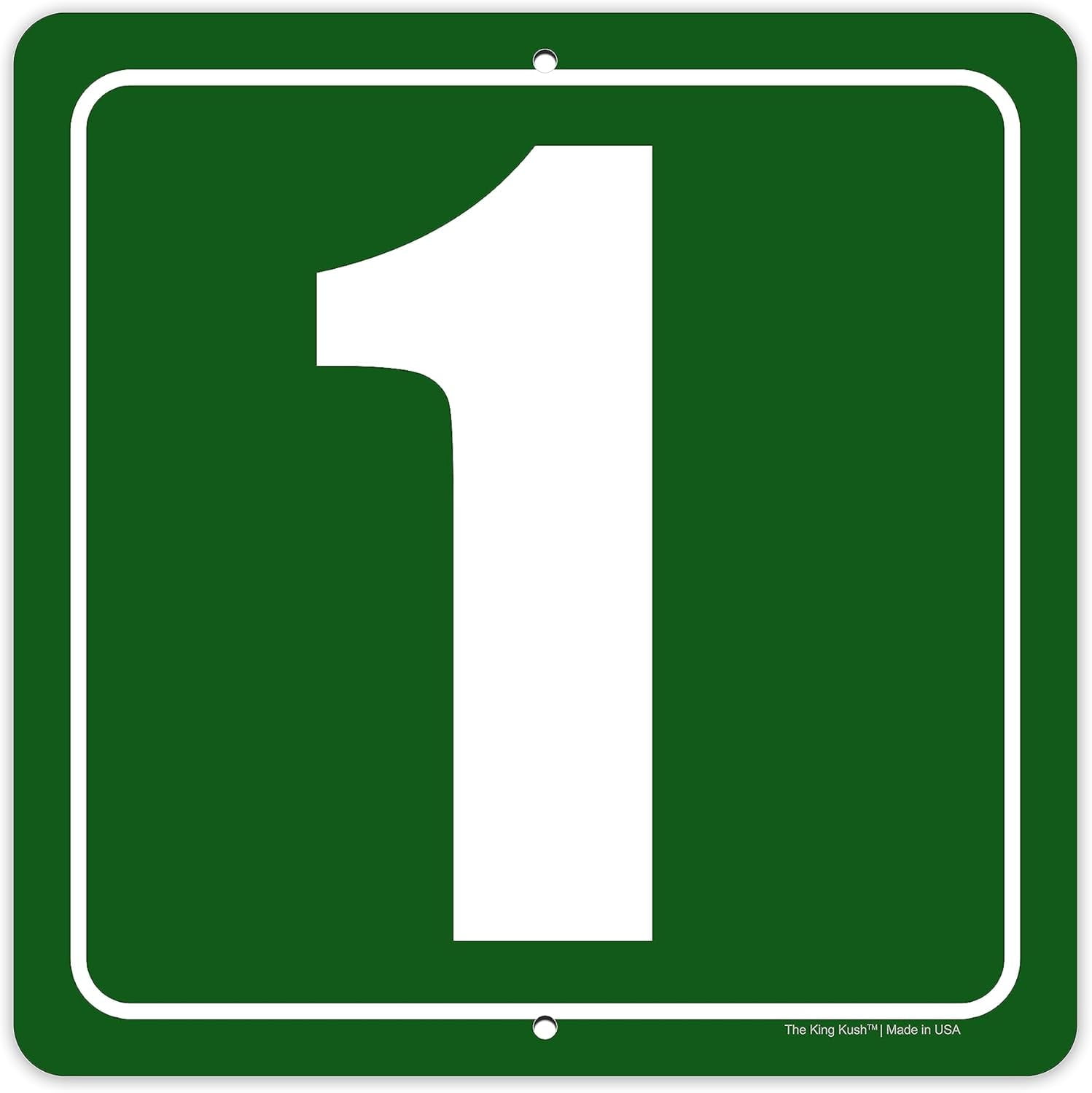 Numbered Signs 12 x 12 Inch Aluminum Signs (1, Green) - Walmart.com