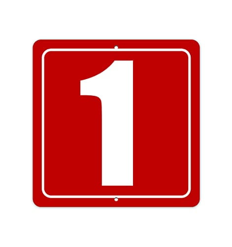Numbered Signs 12 x 12 Inch Aluminum Signs (1, Red) - Walmart.com