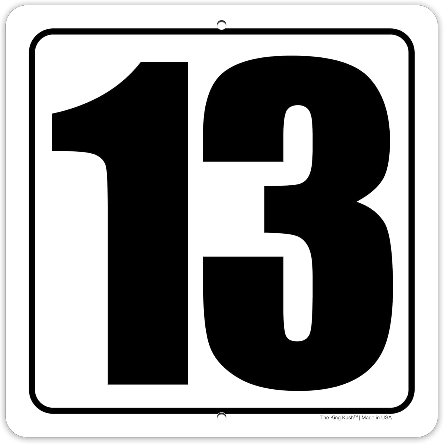 Numbered Signs 12 x 12 Inch Aluminum Signs (13, White) - Walmart.com