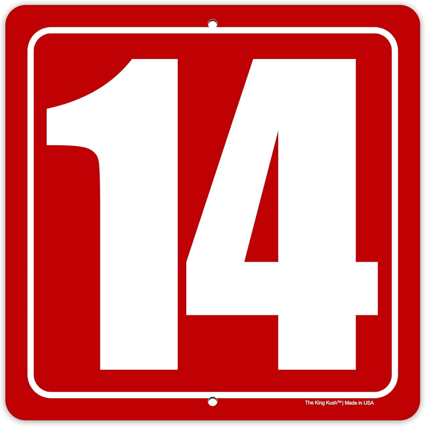 Numbered Signs 12 x 12 Inch Aluminum Signs (14, Red) - Walmart.com