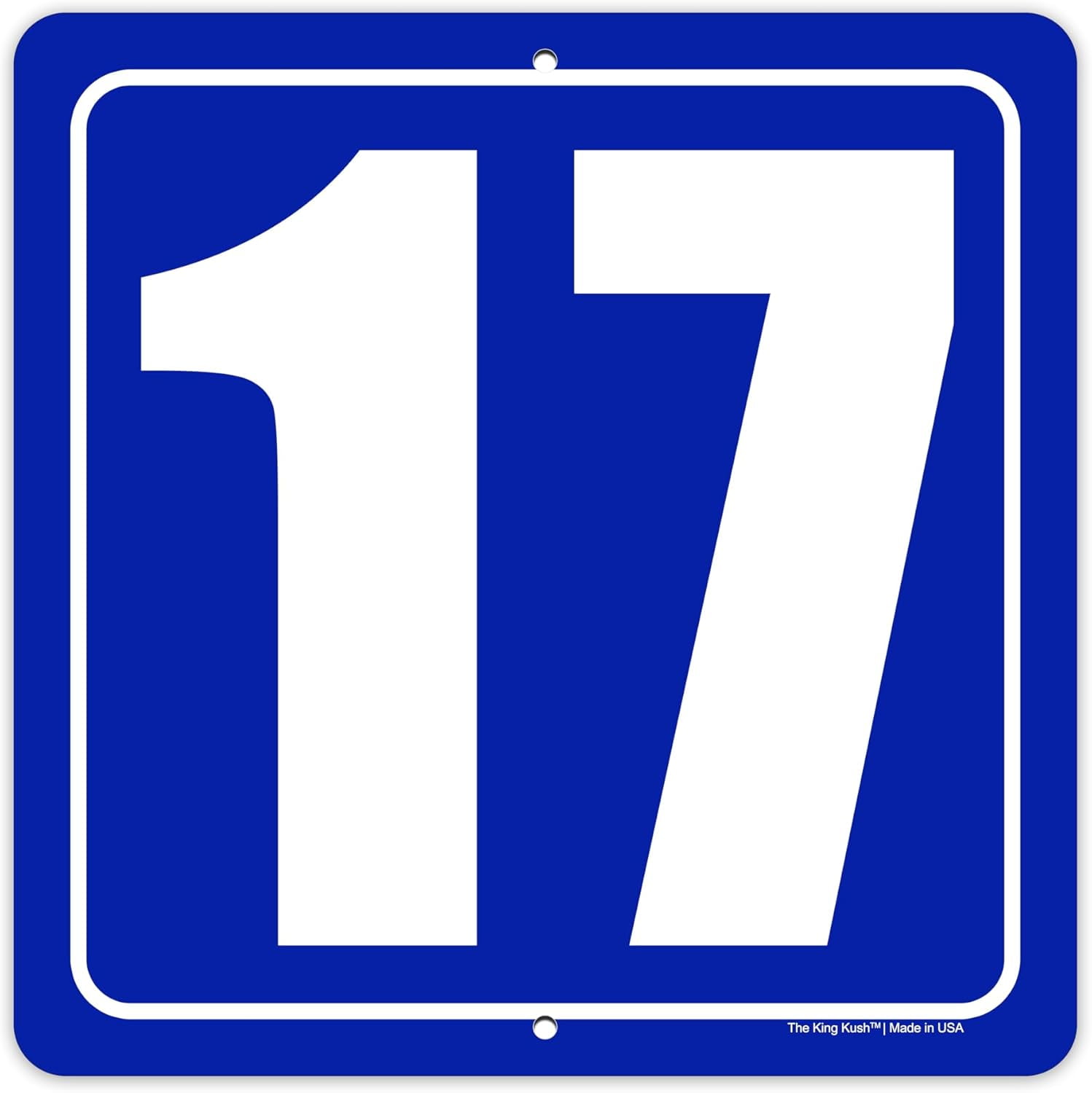 Numbered Signs 12 x 12 Inch Aluminum Signs (17, Blue) - Walmart.com