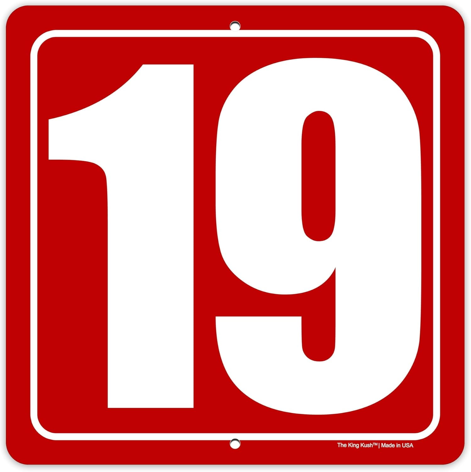 Numbered Signs 12 x 12 Inch Aluminum Signs (19, Red) - Walmart.com