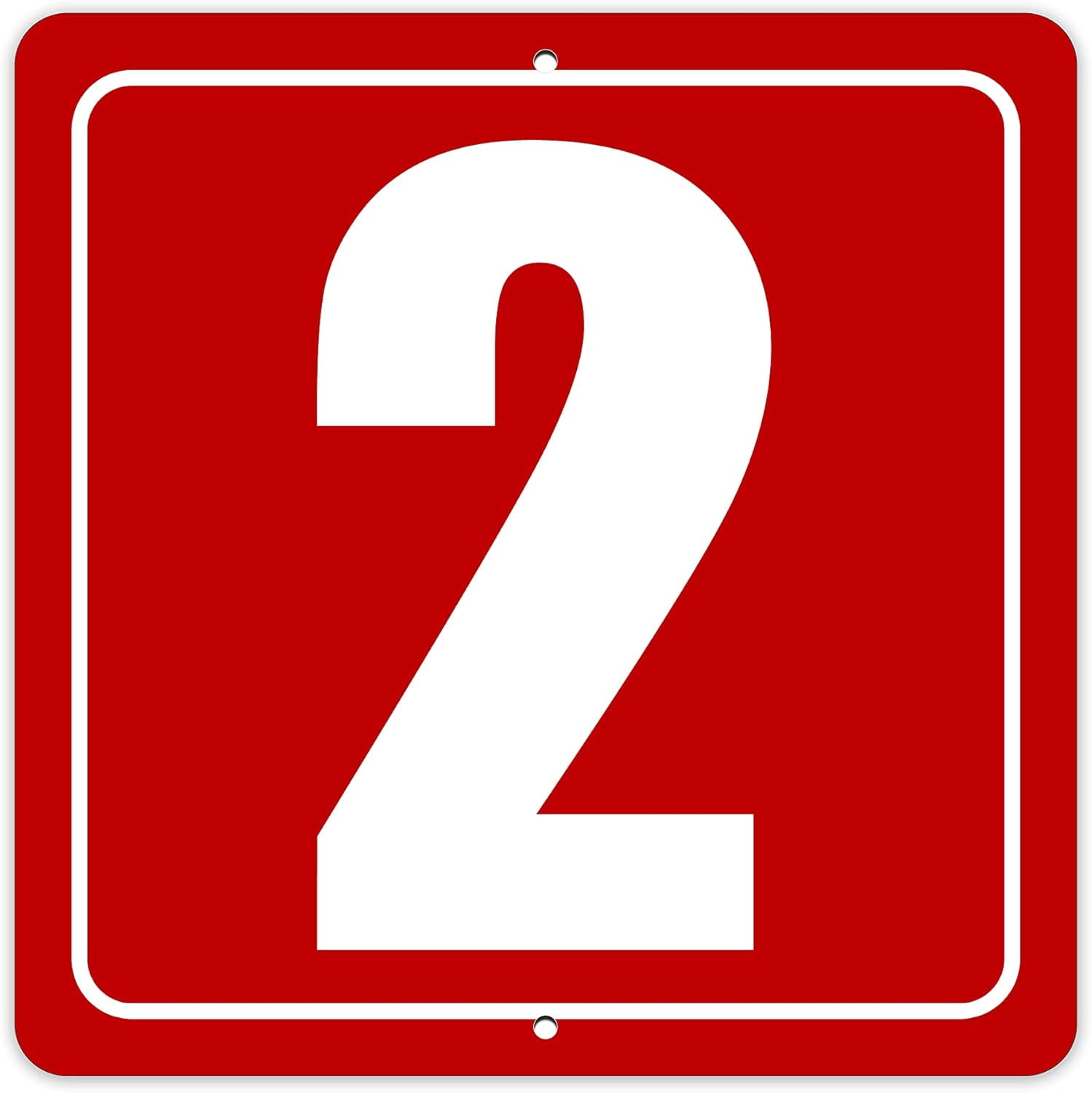 Numbered Signs 12 x 12 Inch Aluminum Signs (2, Red) - Walmart.com