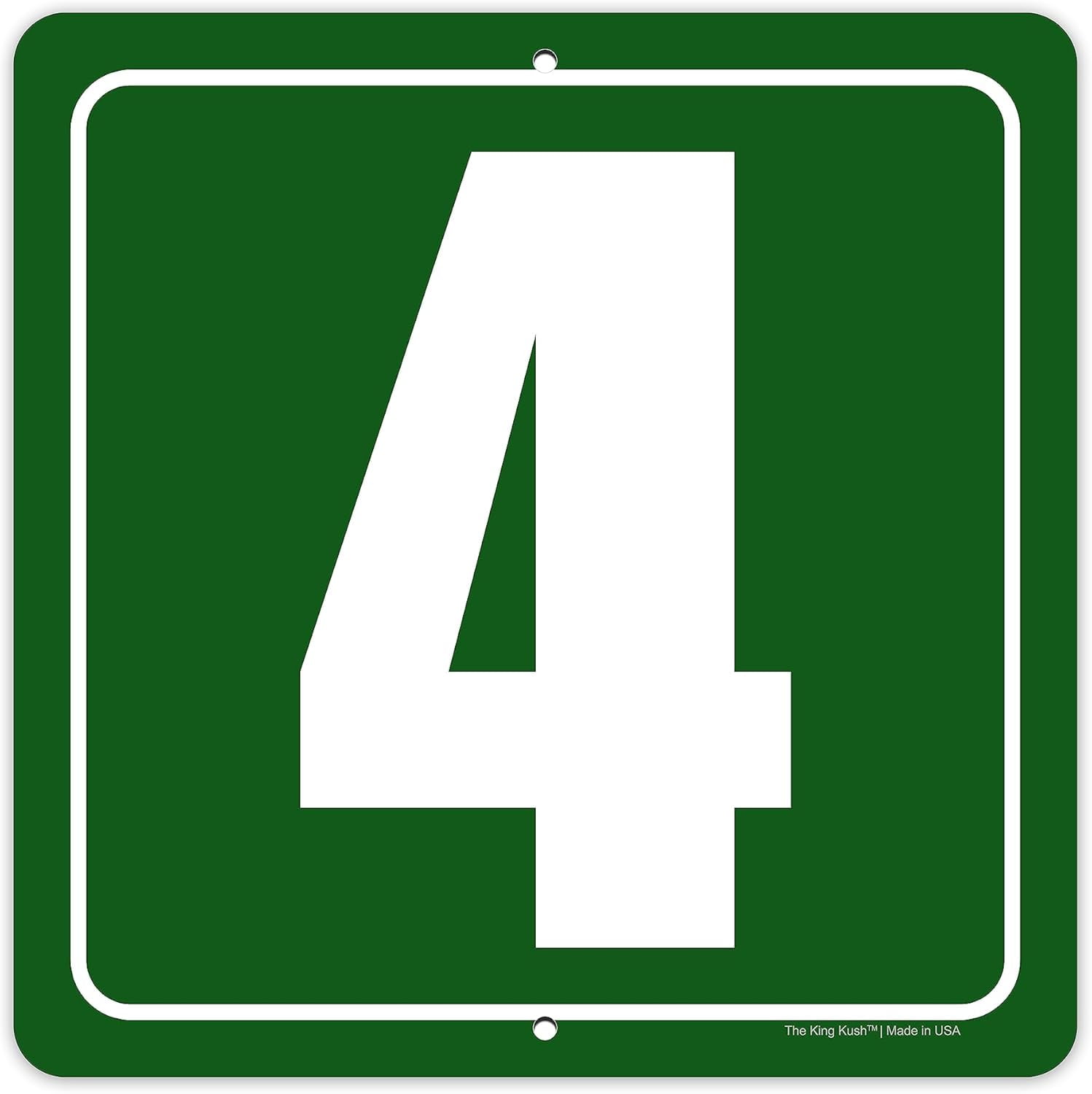Numbered Signs 12 x 12 Inch Aluminum Signs (4, Green) - Walmart.com
