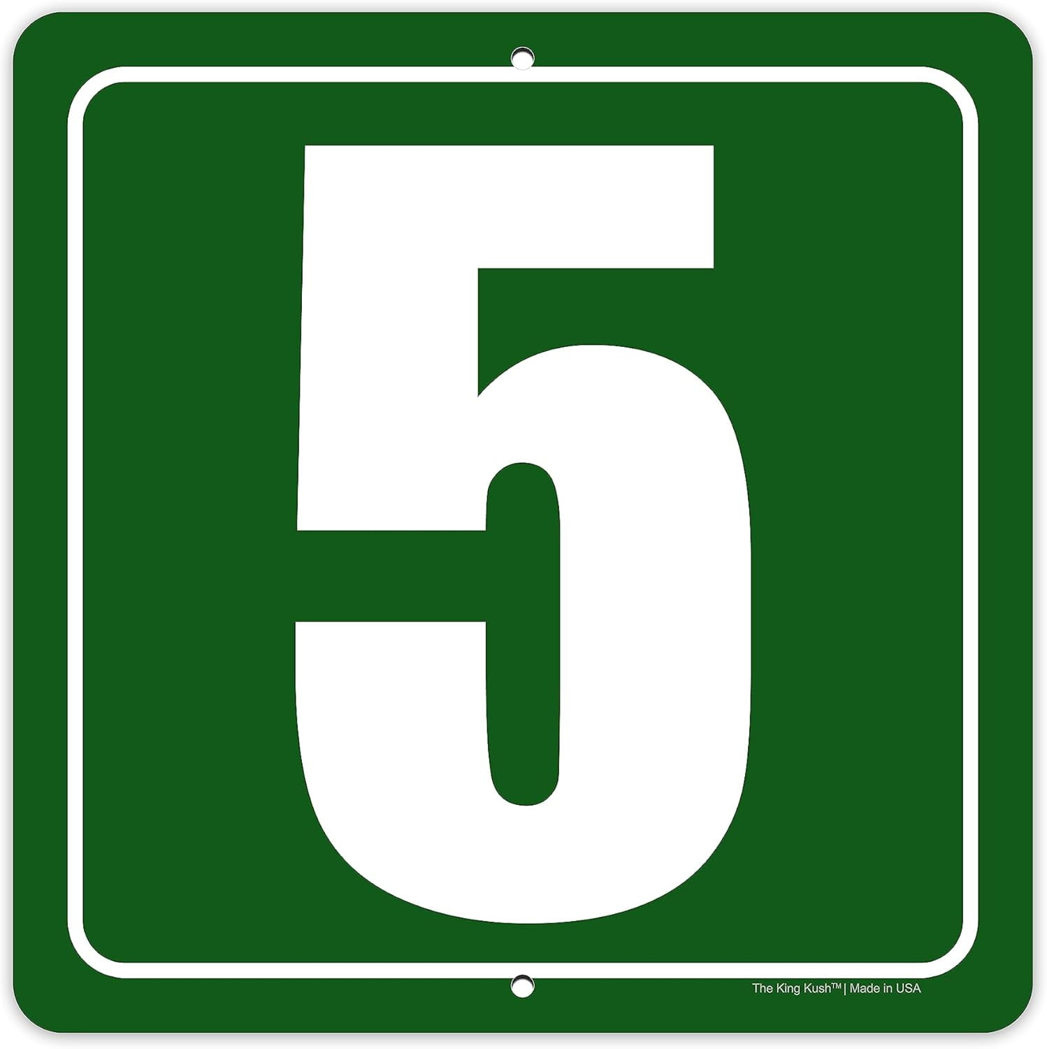 Numbered Signs 12 x 12 Inch Aluminum Signs (5, Green) - Walmart.com