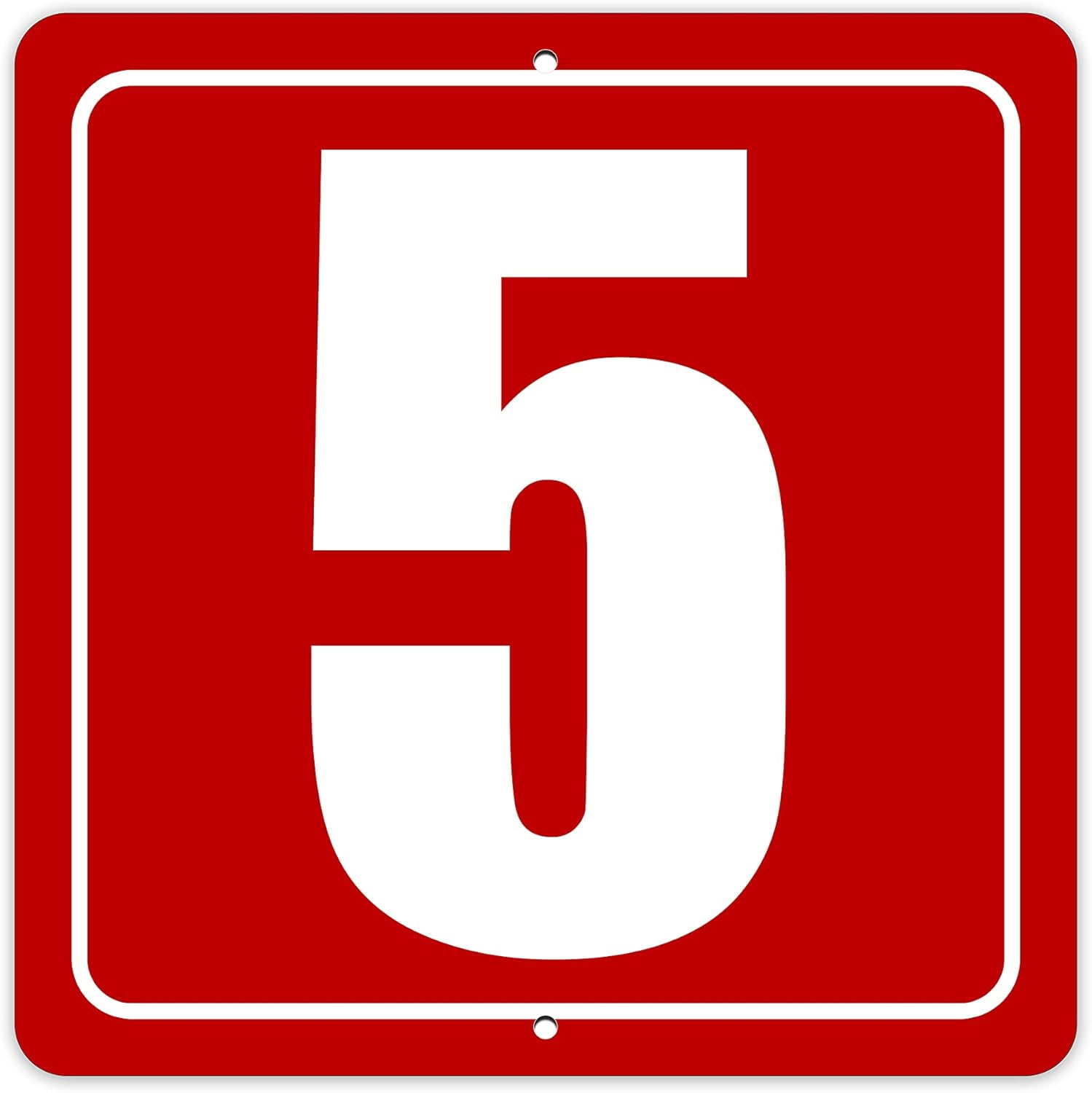 Numbered Signs 12 x 12 Inch Aluminum Signs (5, Red) - Walmart.com