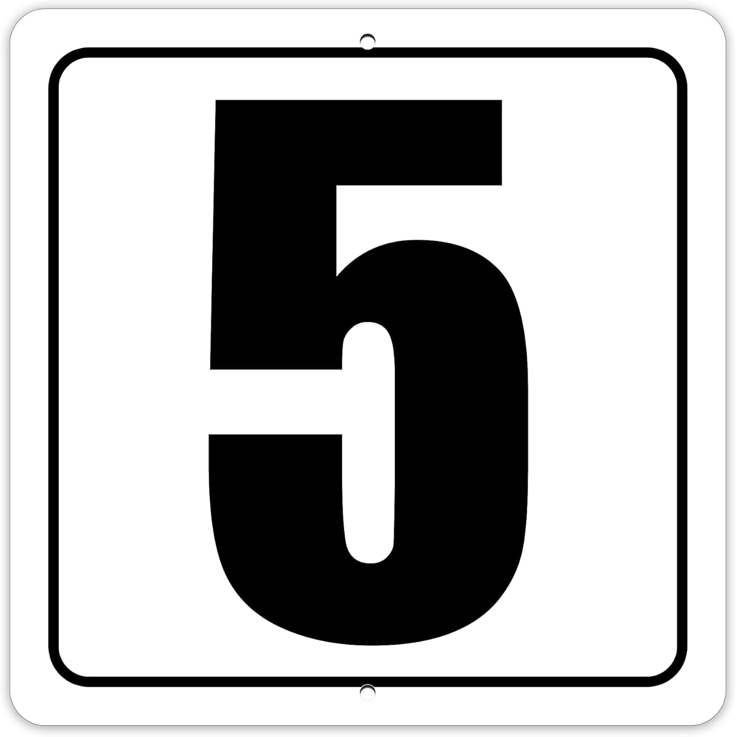 Numbered Signs 12 x 12 Inch Aluminum Signs (5, White) - Walmart.com