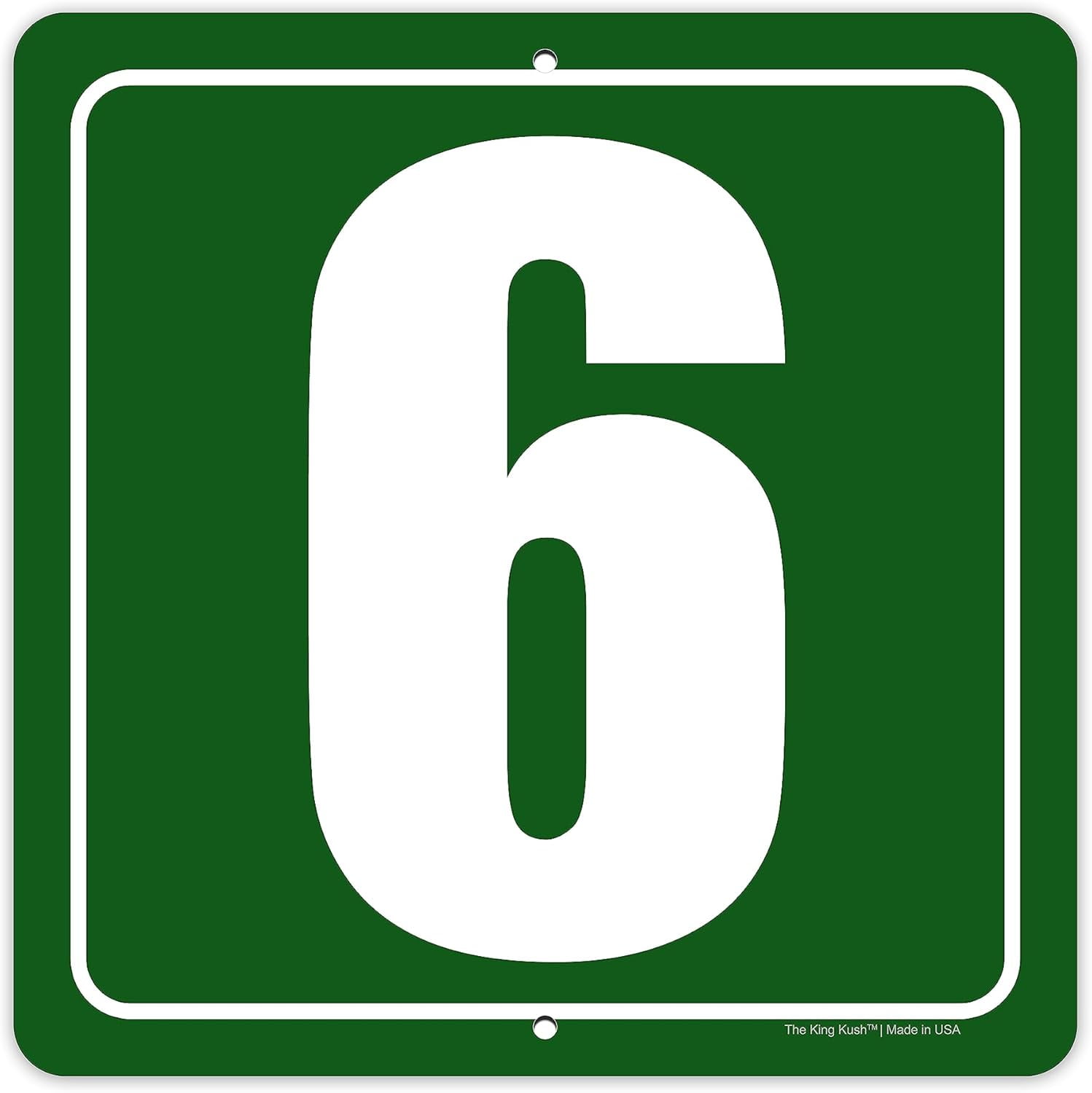 Numbered Signs 12 x 12 Inch Aluminum Signs (6, Green) - Walmart.com