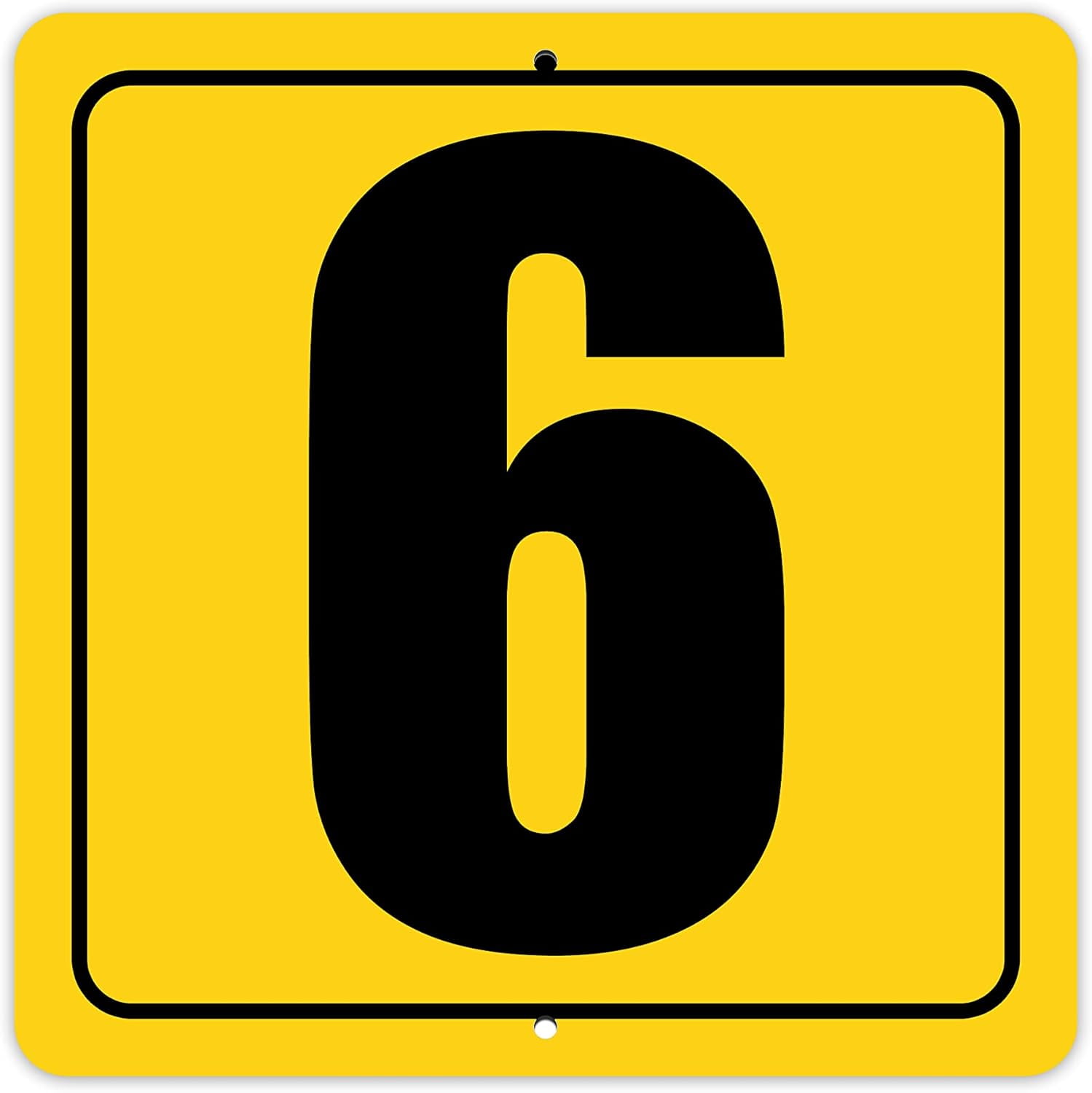 Numbered Signs 12 x 12 Inch Aluminum Signs (6, Yellow) - Walmart.com