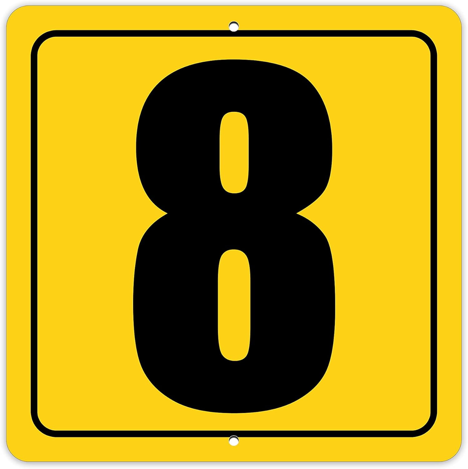 Numbered Signs 12 x 12 Inch Aluminum Signs (8, Yellow) - Walmart.com