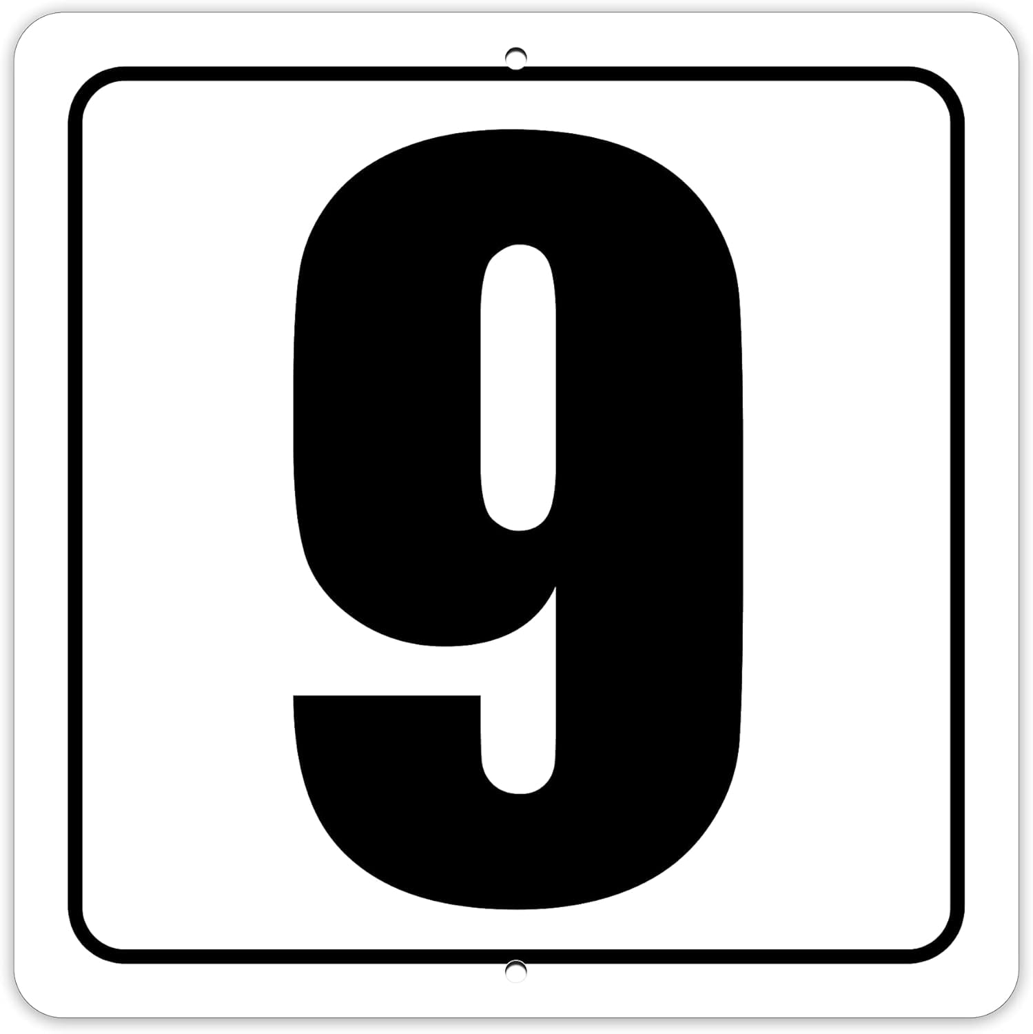Numbered Signs 12 x 12 Inch Aluminum Signs (9, White) - Walmart.com