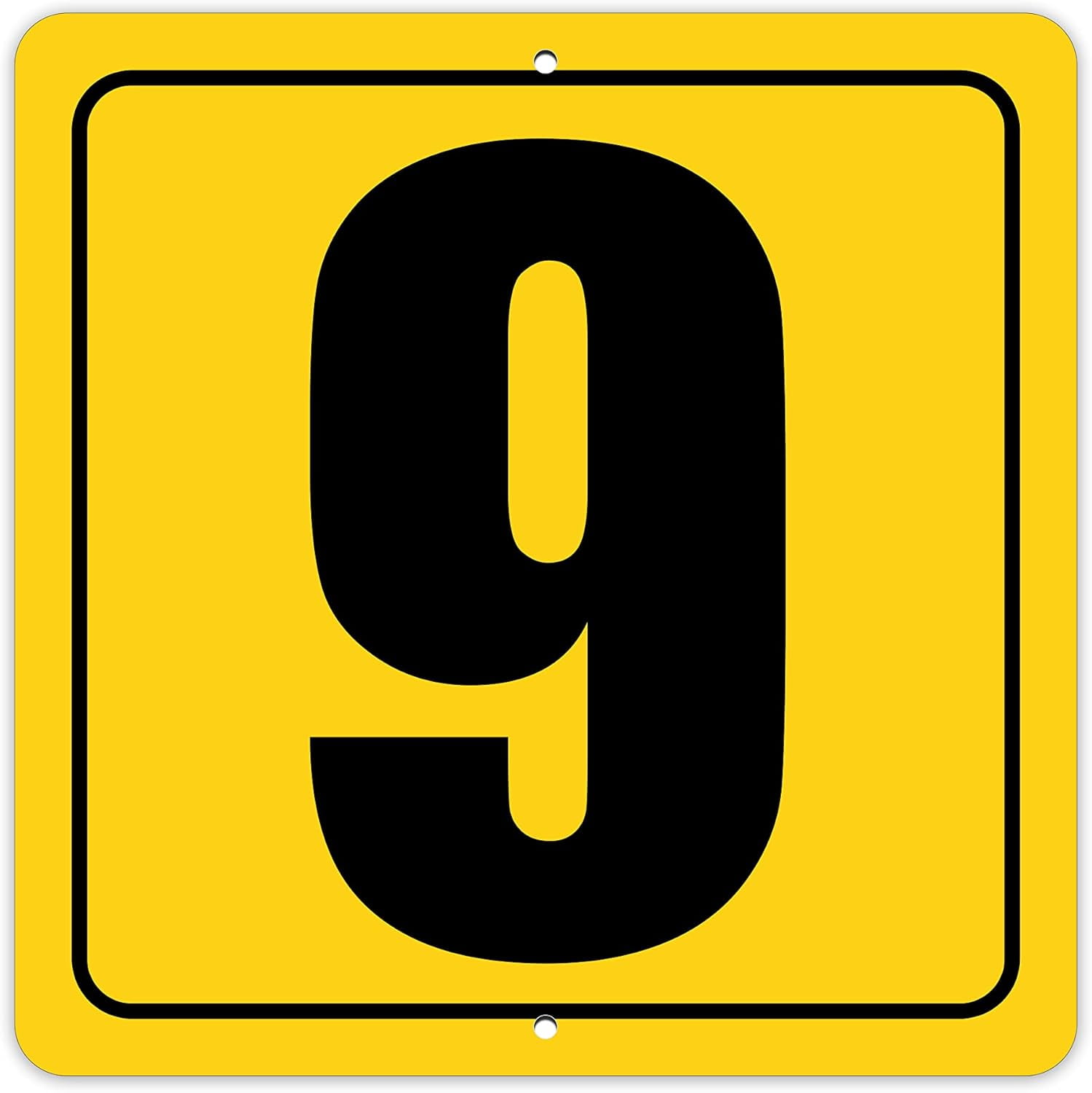 Numbered Signs 12 x 12 Inch Aluminum Signs (9, Yellow) - Walmart.com