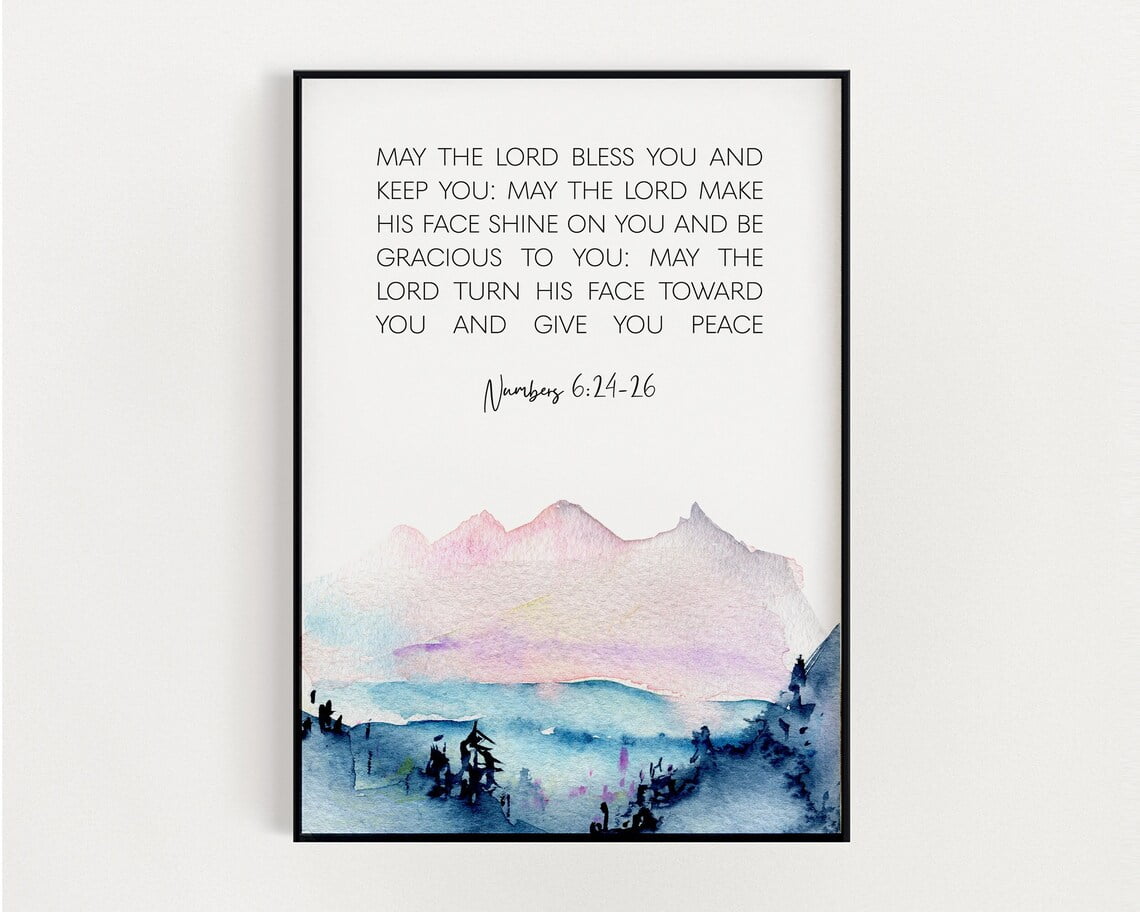 Numbers 6,24, 26, Scripture Wall Art, Christian Home Décor, Bible Verse ...