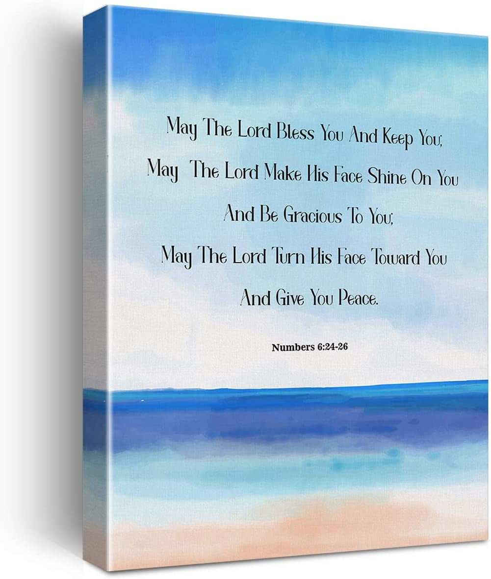 Numbers 6:24-26 Sign Bible Verse Canvas Home Wall Art Decor Scripture ...