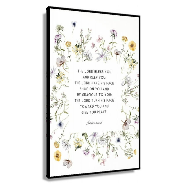 Numbers 6 24-26 The Lord Bless You, Christian Wall Art, Botanical Wall ...
