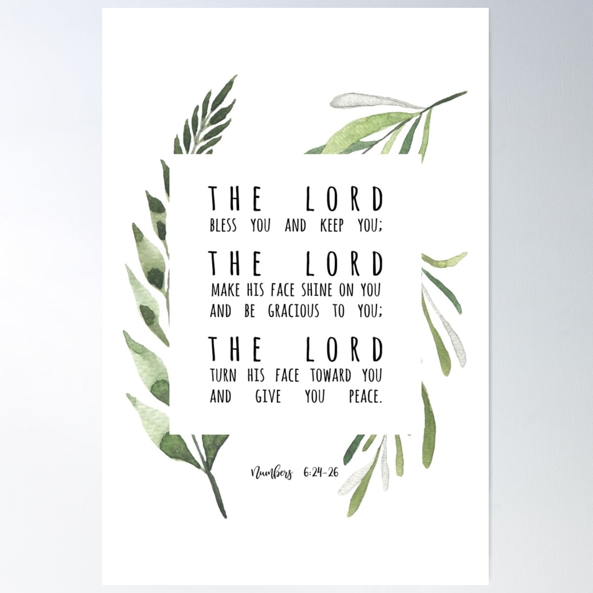 Numbers 6:24 The Lord Bless You Bible Verse Poster Wall Art, Modern ...