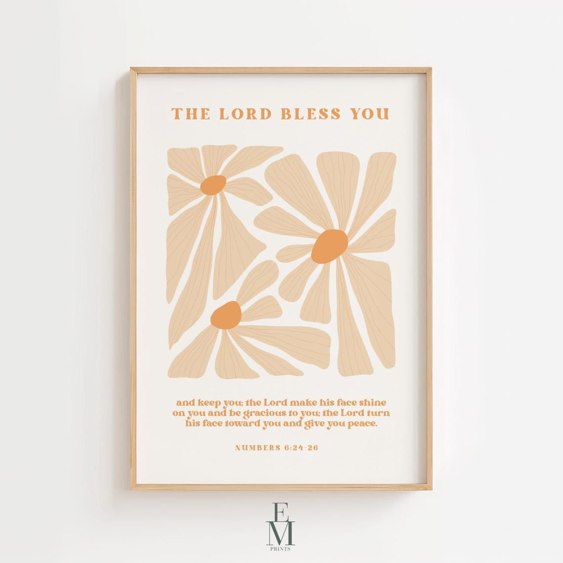 Numbers 6 Scripture Art: Christian Blessing Floral Print Home Decor ...