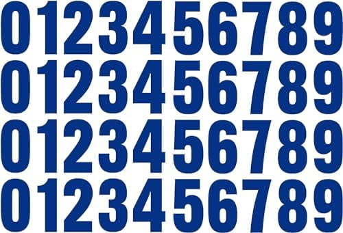 Numbers Blue Vinyl Sticker Decals Set of 40 Choose Size!! 1" to 12 ...